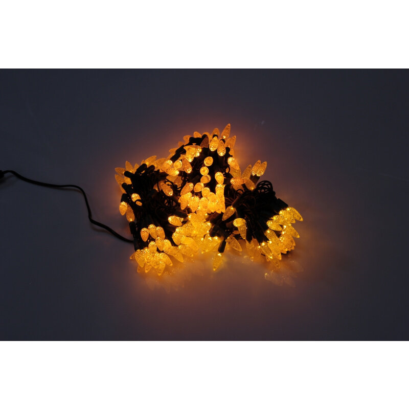 LED-PL-C6-4-G-220V-20-Y Светодиодная гирлянда 20м 220V желтые LED/насадка Ягодка 3,5х1,5см Neo-Neon