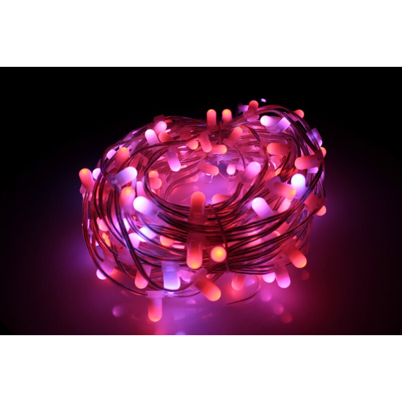 LED-LP-15СМ-30M-12V-RGB Гирлянда световая клип-лайт красные LED/RGB, 30м, колпачок, транс. Neo-Neon