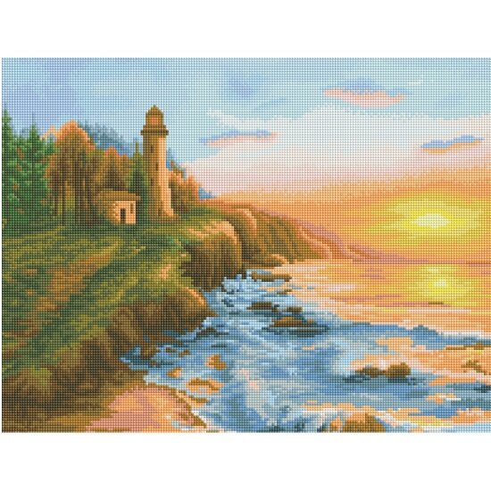 Алмазная мозаика Три Совы Старый маяк, 40*50 см, на деревянном подрамнике