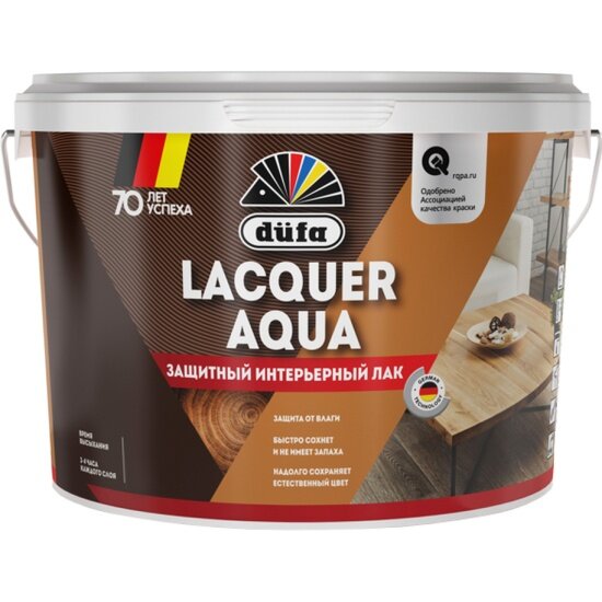 Лак интерьерный Dufa Lacquer Aqua полуглянцевый 9 л.