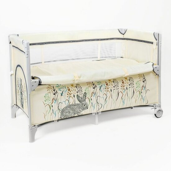 Манеж Amarobaby TRANSFORM Flora прямоугольный бежевый