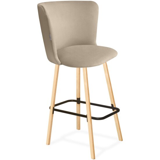 Стул барный Sheffilton SHT-ST36/S94 ванильный крем/прозрачный лак/черн. муар