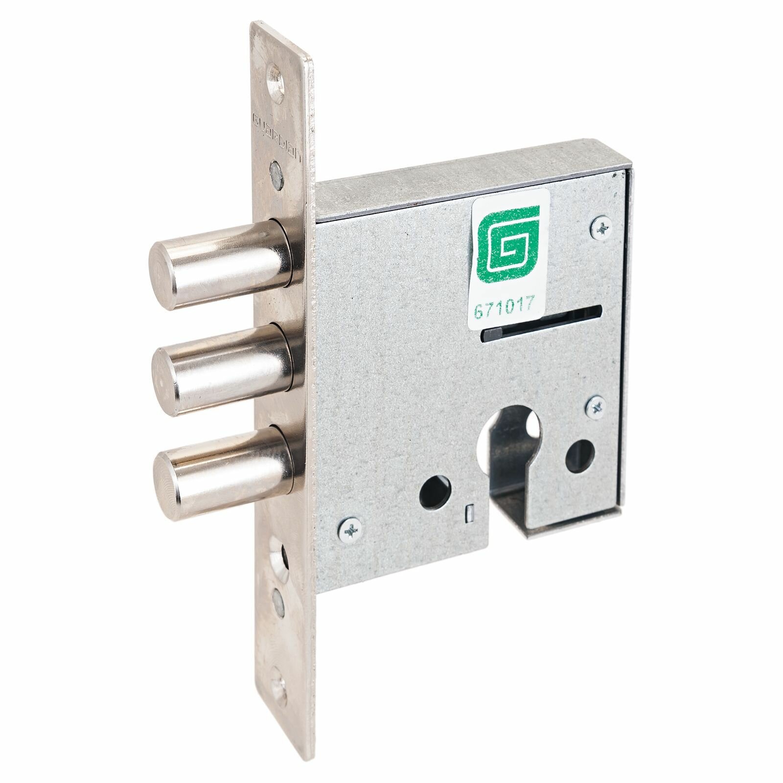 Замок врезной Гардиан 12.01 3-х ригельный под личинку