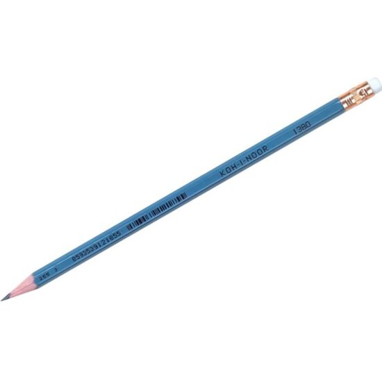 Карандаш чернографитный Koh-i-noor "ASTRA" HB, с ластиком, заточенный