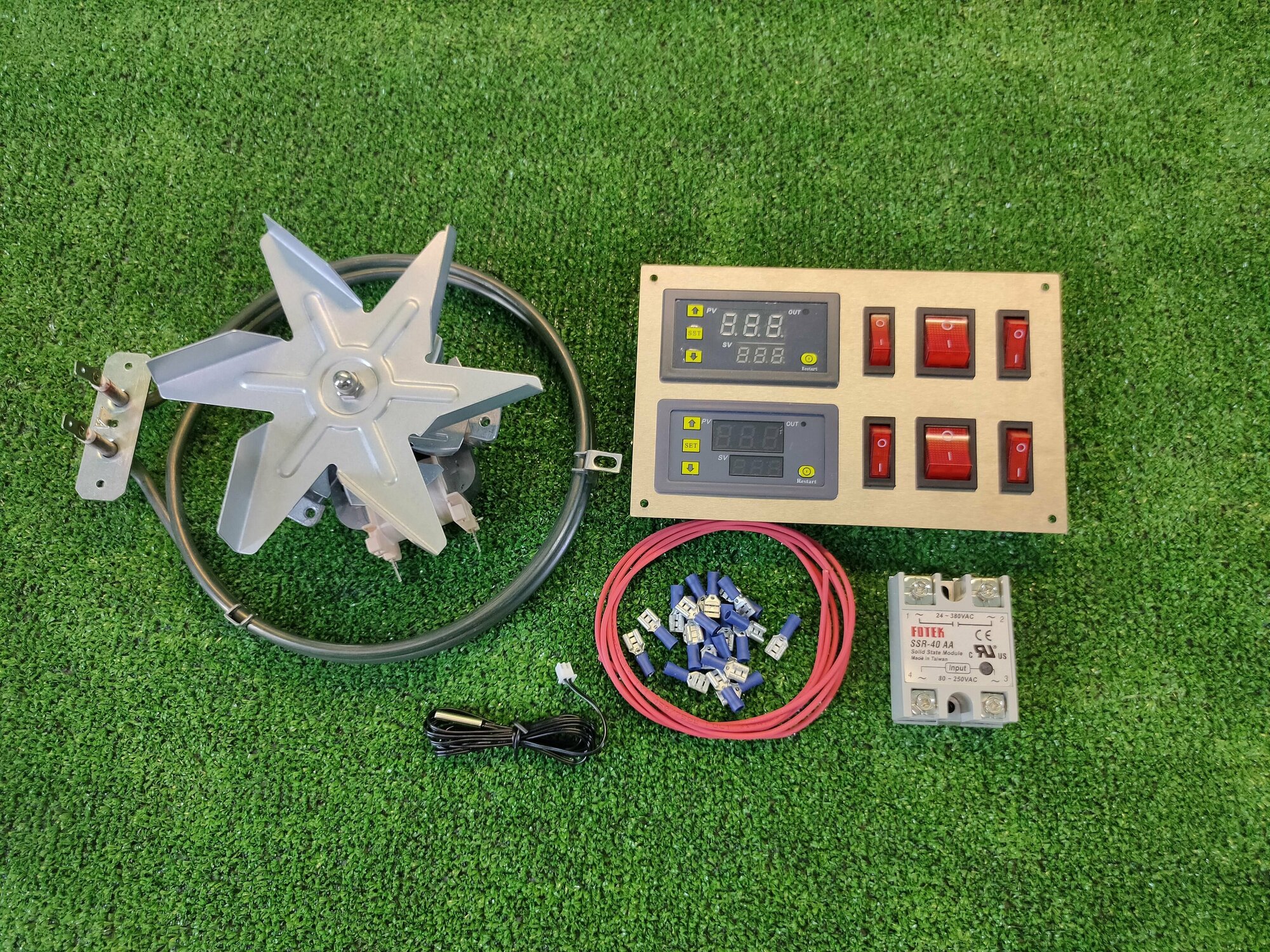 Набор конвекции коптильни №23. Панель, Терморегулятор, Таймер, Вентилятор, ТЭН 2кВт, твердотел 6кВт