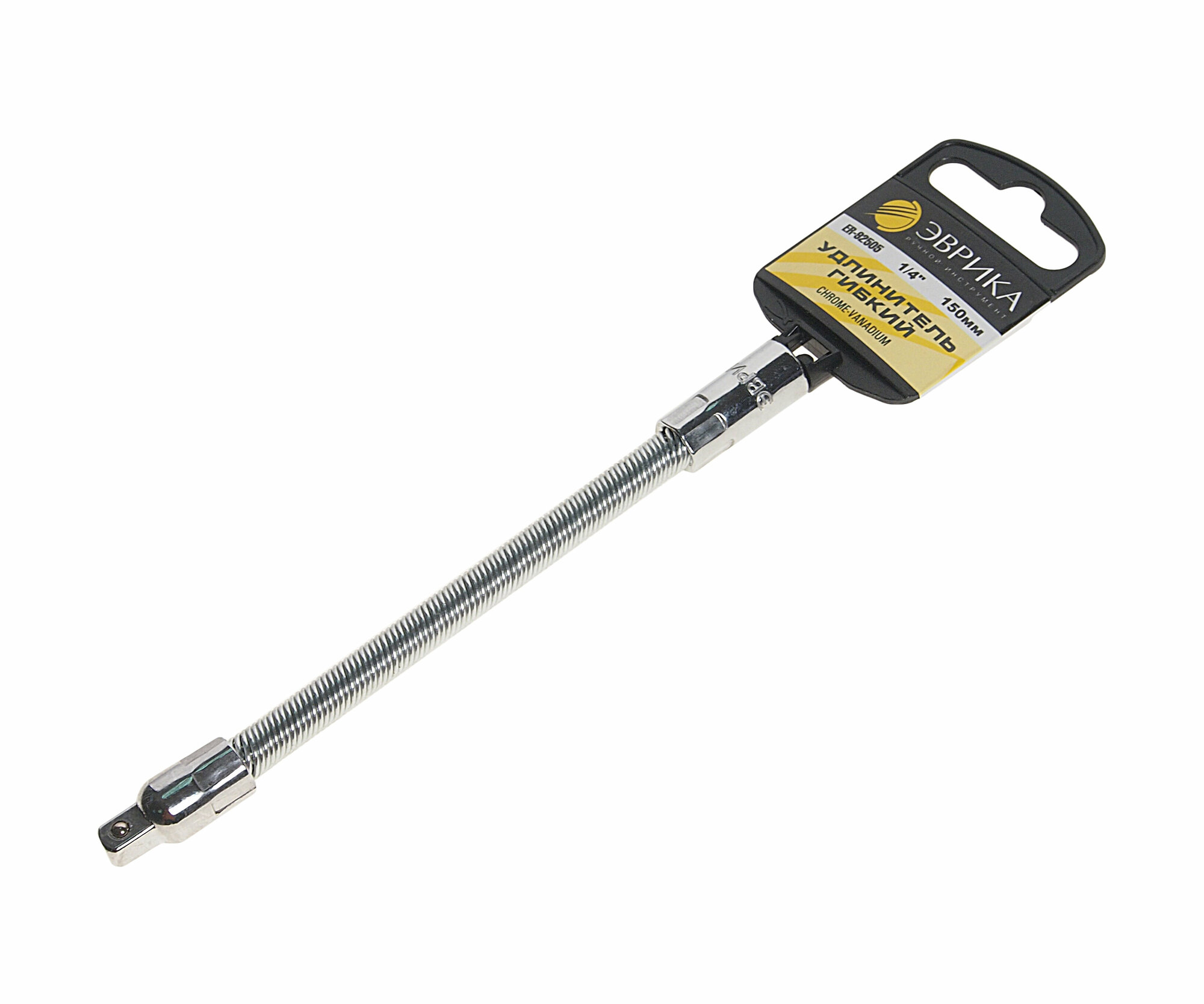 Удлинитель гибкий ER-92505H 1/4" DR 150мм (с держателем) эврика