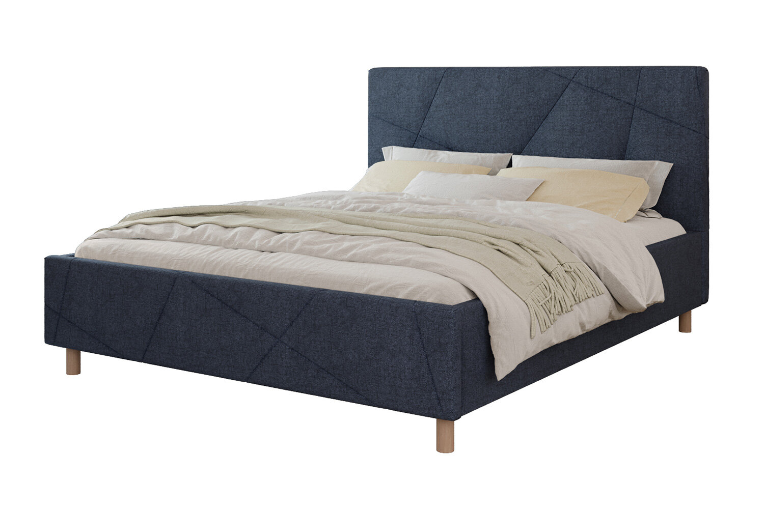 Кровать двуспальная Hoff Furia, 140х200 см, темно-серый, подъемный механизм и основание