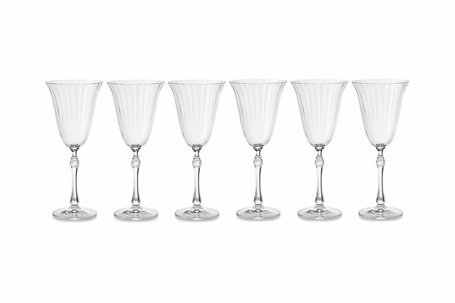 CRYSTAL BOHEMIA Parus optic 250 мл стекло набор бокалов 6 шт для ежедневного стола