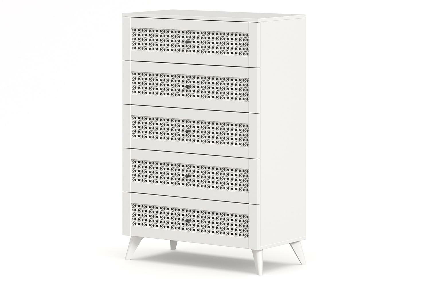 Комод напольный SCANDICA Квебек, ЛДСП, МДФ, 80х120,8х41,8 см, цвет белый