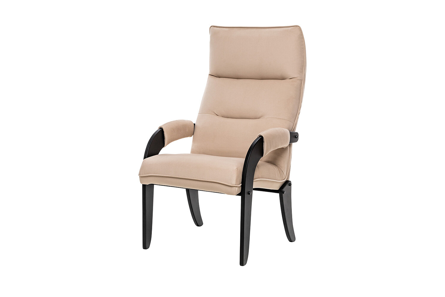 Кресло SCANDICA Ирса, 62х110х83 см, с подлокотниками, обивка велюр, цвет бежевый, венге