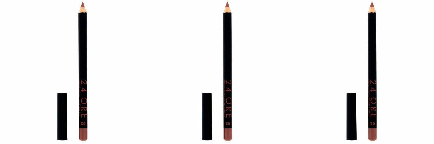 Deborah Milano Карандаш для губ стойкий 24 Ore Long Lasting Lip Pencil, тон 02 розовый нюд, 1.5 г, 3 шт