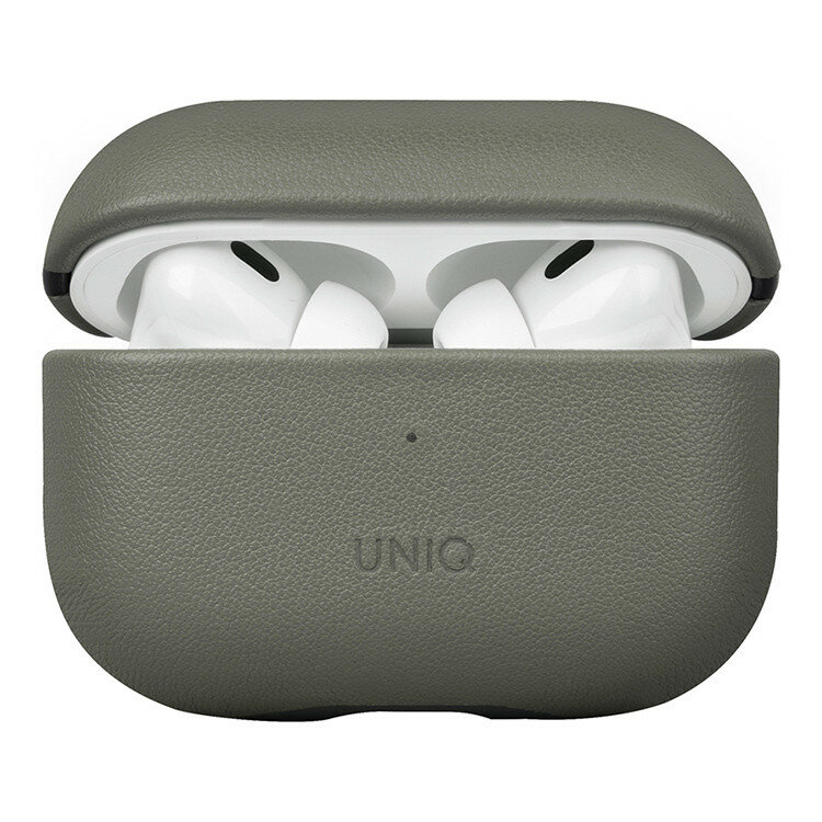 Uniq Terra чехол с ремешком для AirPods Pro 2, натуральная кожа, зеленый
