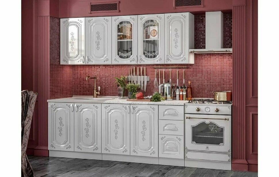 Кухонный гарнитур Лиза-2 2,0м (Белый глянец холодный)