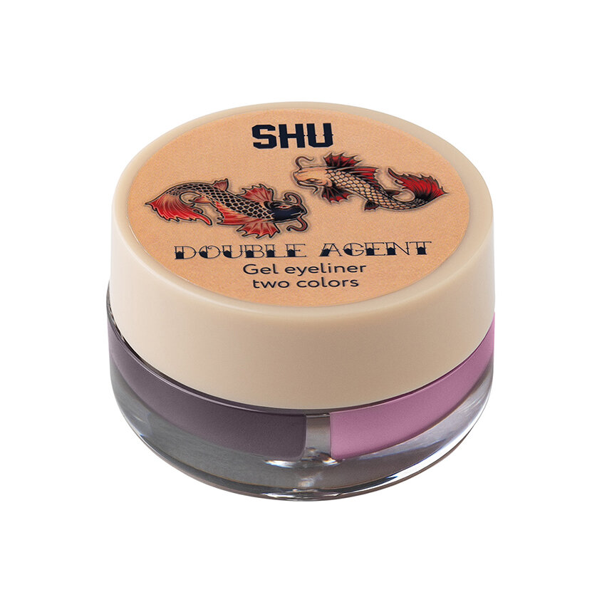 Подводка для глаз SHU DOUBLE AGENT гелевая двухцветная тон 14 лаванда и серый