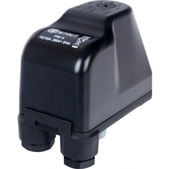 Реле давления Stout PM5G, 1-5 бар, 1/4", для водоснабжения с накидной гайкой.