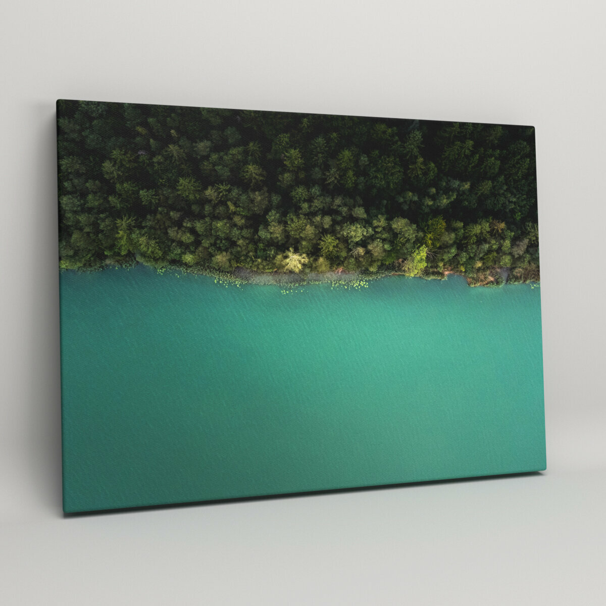 Картина на холсте (интерьерный постер) "Бирюзовая река" природа, пейзаж, с деревянным подрамником, размер 60x45 см