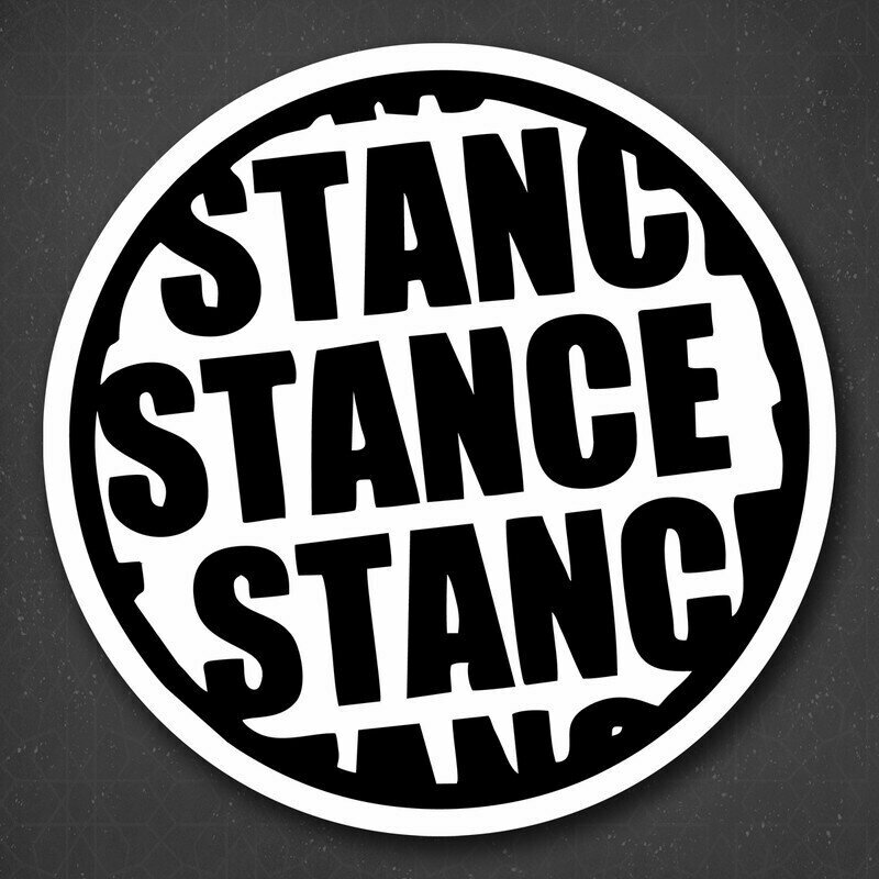 Наклейка на авто "STANCE в круге" 19x19 см