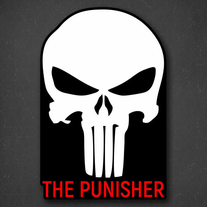 Наклейка на авто "Череп The Punisher" 15x24 см