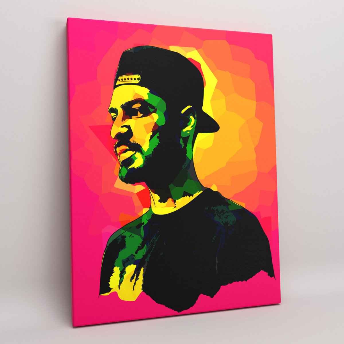 Картина на холсте (интерьерный постер) "Рэпер Miyagi - Мияги", с деревянным подрамником, размер 45x60 см