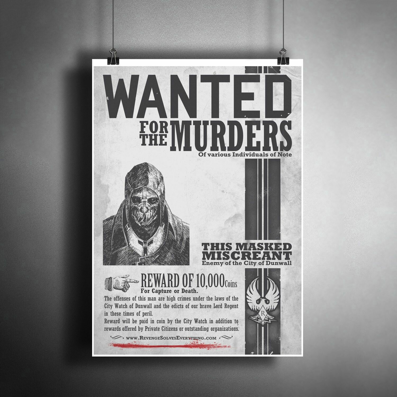 Постер плакат "Компьютерная игра Dishonored" / Декор для дома, офиса, комнаты, квартиры, детской A3 (297 x 420 мм)