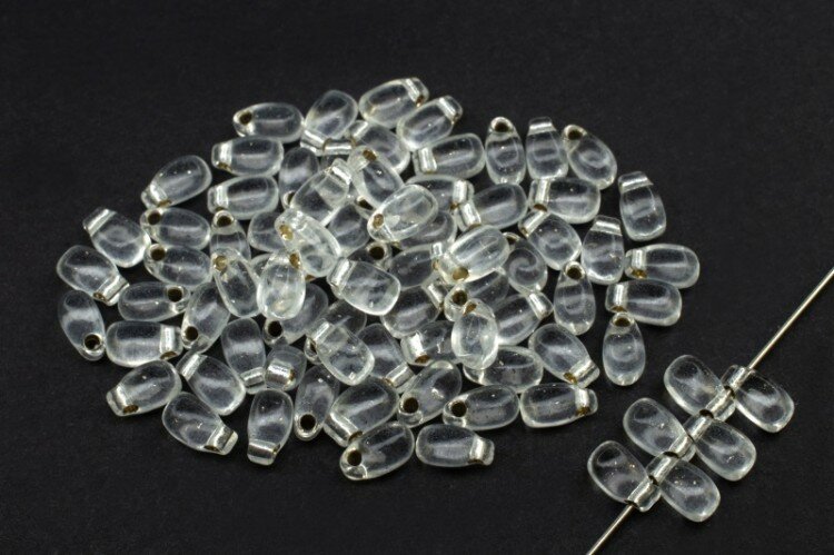 Бисер MIYUKI Long Drop #0001 хрусталь, серебряная линия внутри, 10 грамм