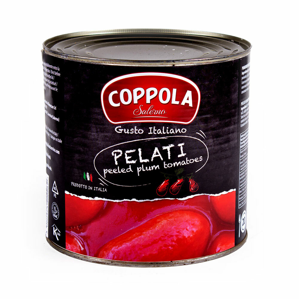 Томаты очищенные Пелати COPPOLA, 2,5 кг/1,5 кг/2,65 л (ж/б)