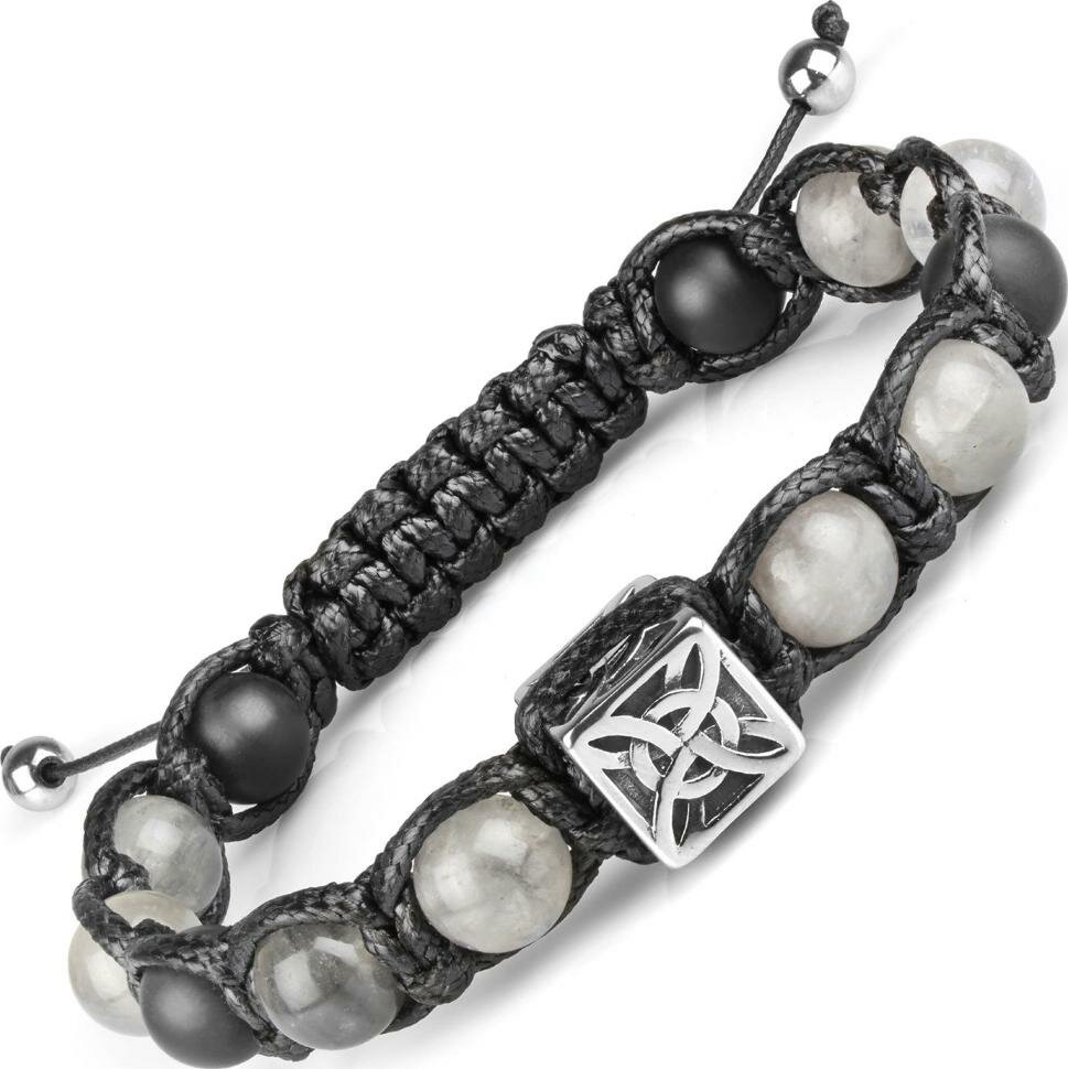 Плетеный браслет, агат, кварц