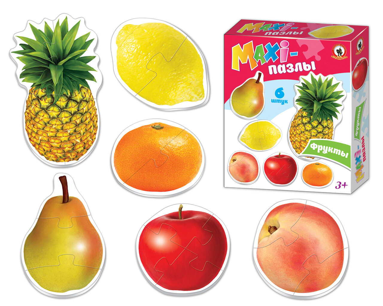 Русский стиль Maxi-пазлы Фрукты (в коробке) 02543 с 3 лет