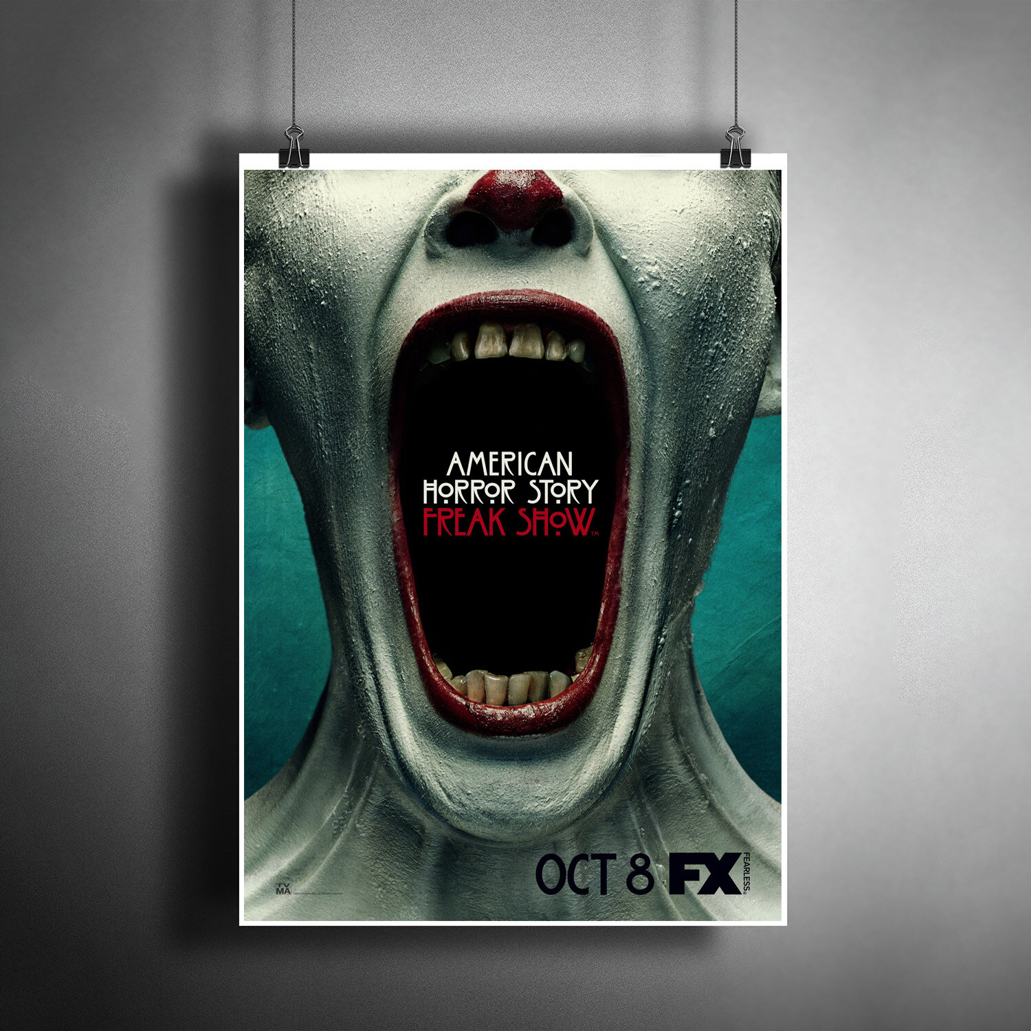 Постер плакат для интерьера "Сериал: Американская история ужасов, 4 сезон, Фрик-шоу. American Horror Story, Freak Show" / A3 (297 x 420 мм)