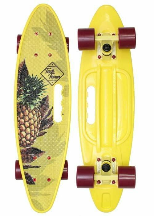 Скейтборд пластиковый Fishboard 23 print mini yellow 1/6 TLS-409