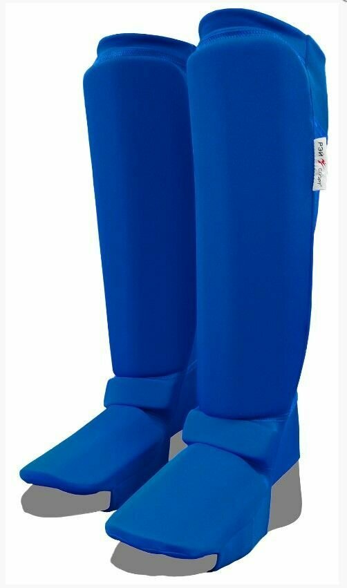 Щ74sЭ, Щитки на голень и подъем трехсекционные, трикотаж, синий, р. S