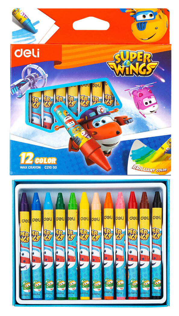 Мелки восковые Deli Super Wings EC21000 EC21000, 12 цветов
