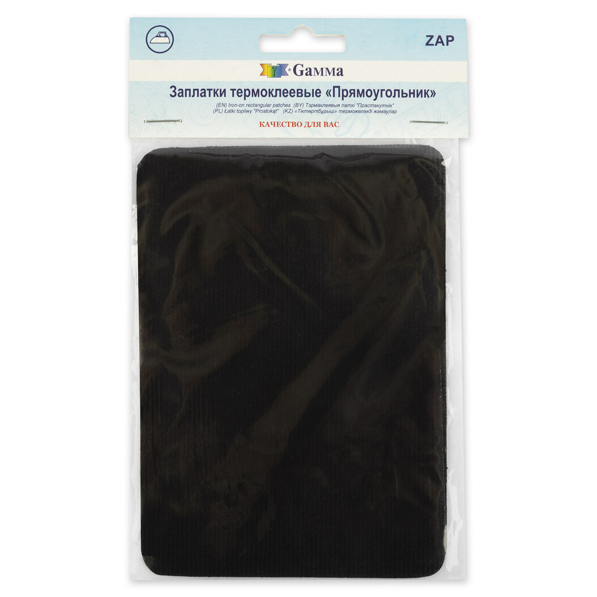 Gamma ZAP термозаплатка прямоугольник 14x10 см 2 шт №08 вельвет черный прогрев тканей