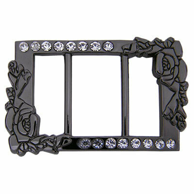 GB 1307 Пряжка со стразами Шлевка Micron 50×30 мм №12 шлифованная бронза (прозрачный)