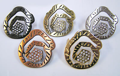 Micron GB 1244 Украшение Роза 33x35 мм №30 золото прозрачный – фурнитура для украшений