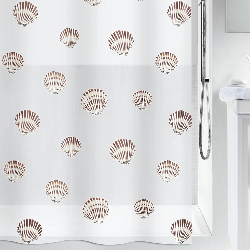 Штора для ванной Spirella Shell, 180x200см, полиэтилен, белый 1015239
