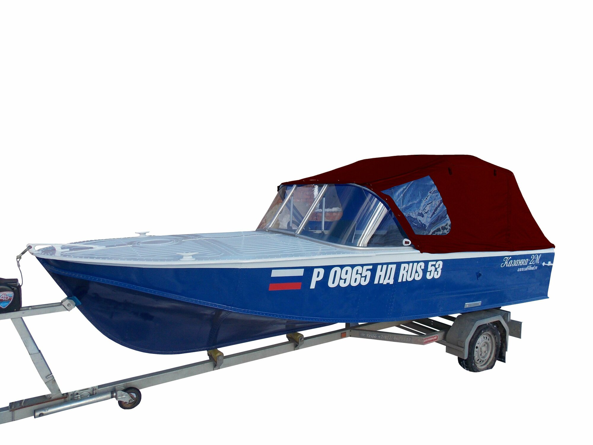 Казанка-2М. Стекло с калиткой, тент, дуги, крепление. Комплект "Длинный"