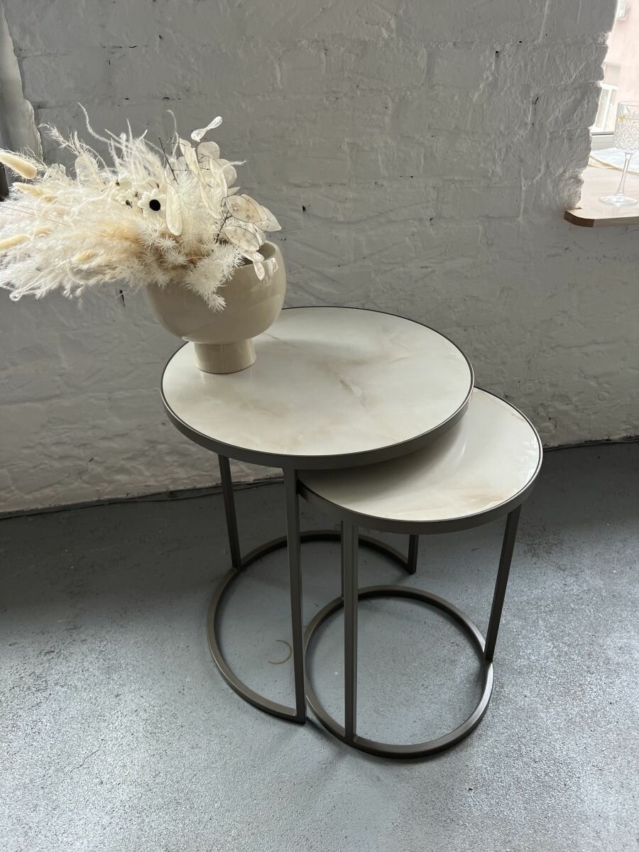 Комплект журнальных столов из металла LUCHI диаметром 45 и 35 см