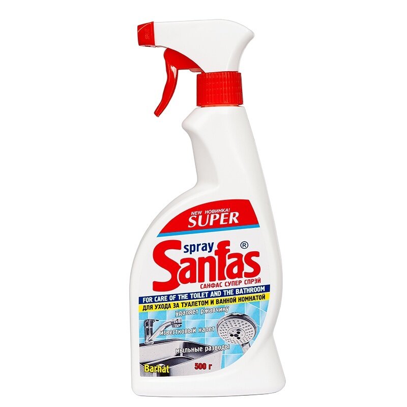 Чистящее средство для сантехники ULTRA BARHAT Super sanfas, 500 г, Лимон, Спрей