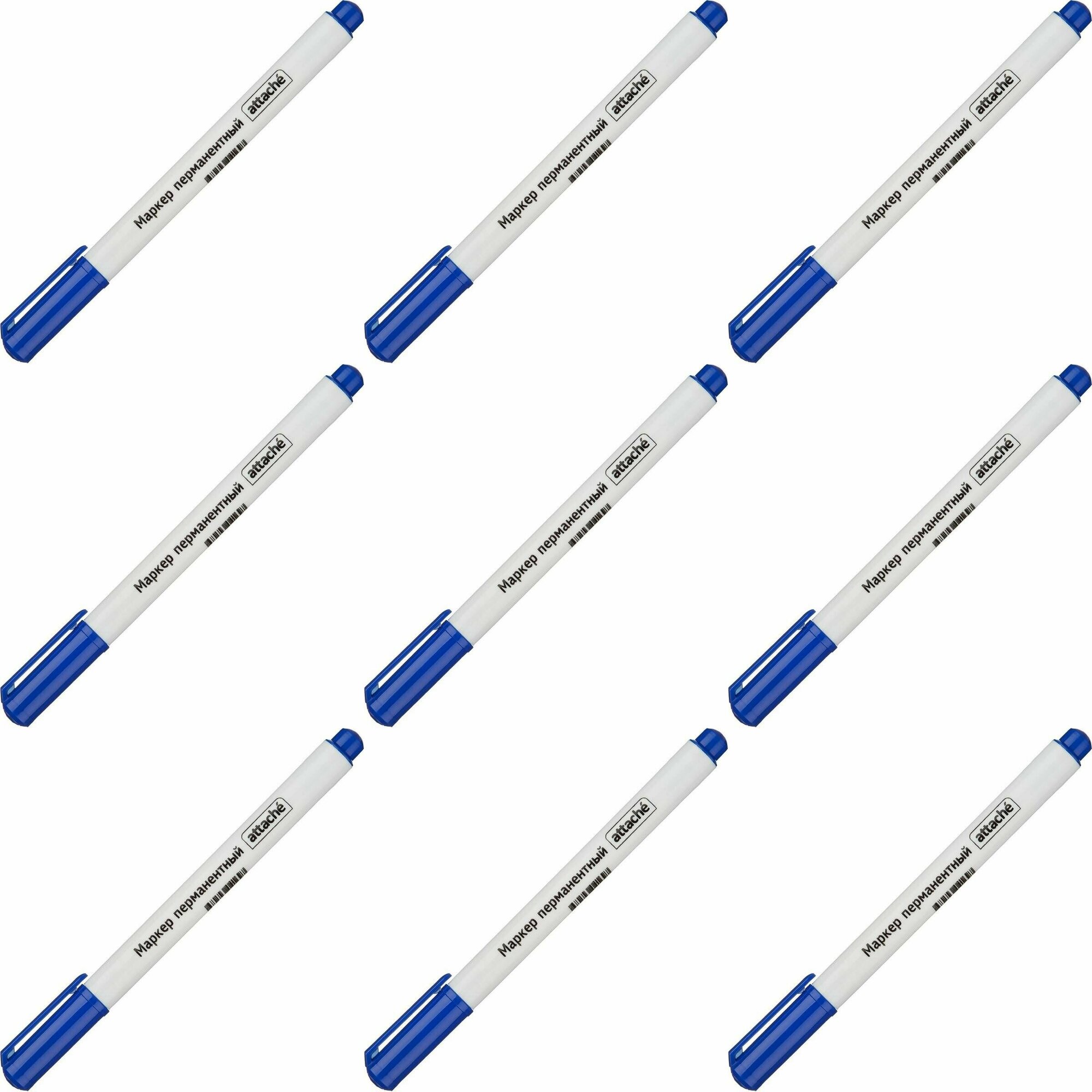 Attache Маркер перманентный Синий, 0,5 мм, 9 шт