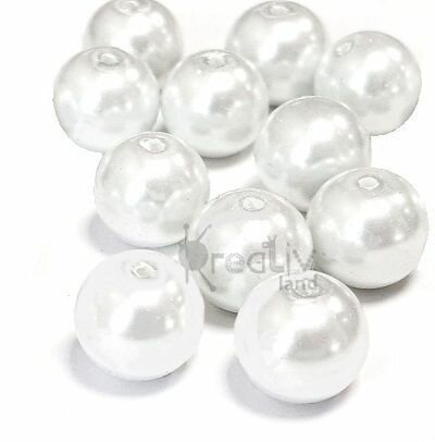 Бусины полуматовые, белый 20 мм, 500 грамм