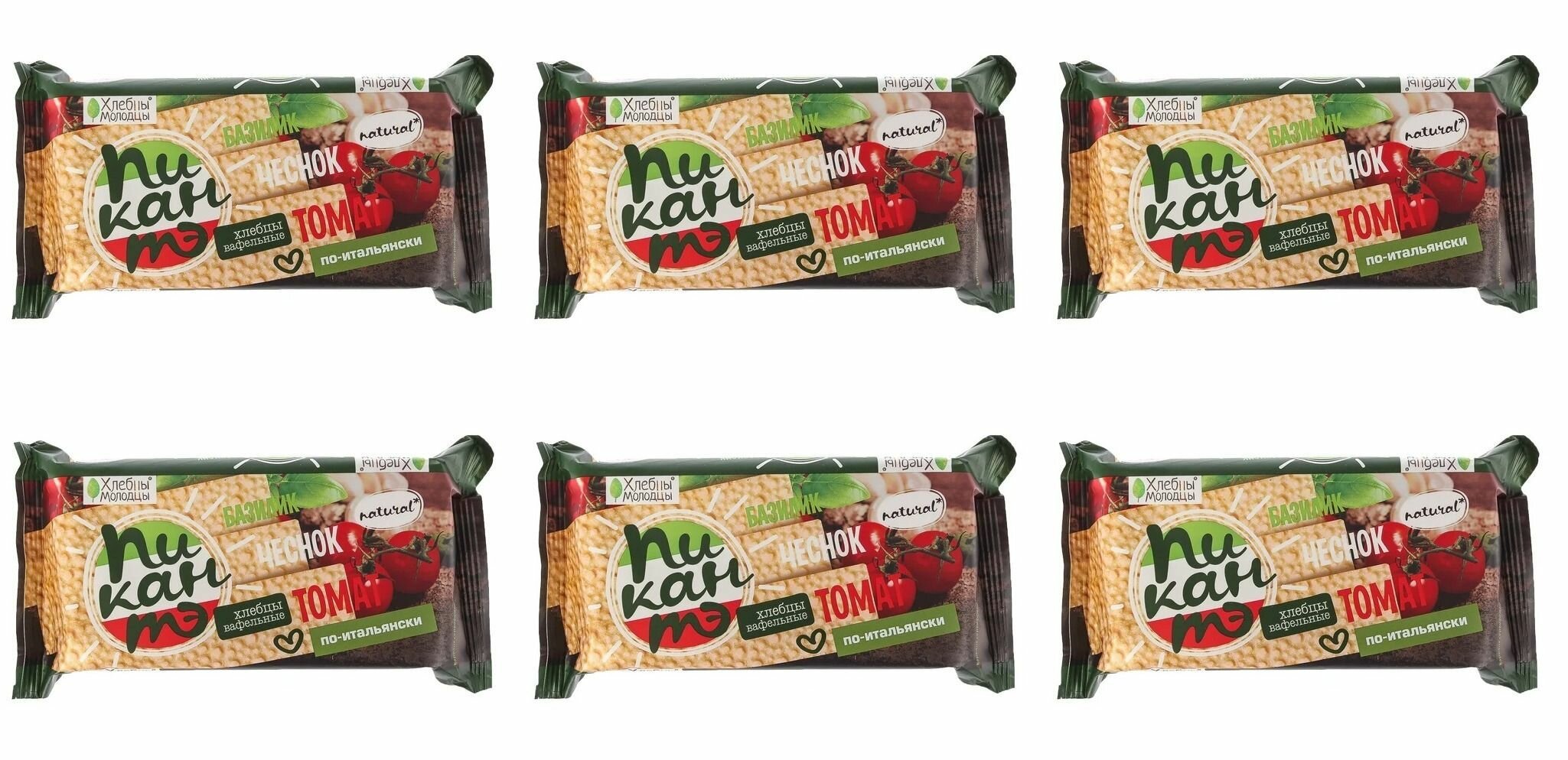 Хлебцы-Молодцы Хлебцы, "Пикантэ по-итальянски", 65гр, 6 шт