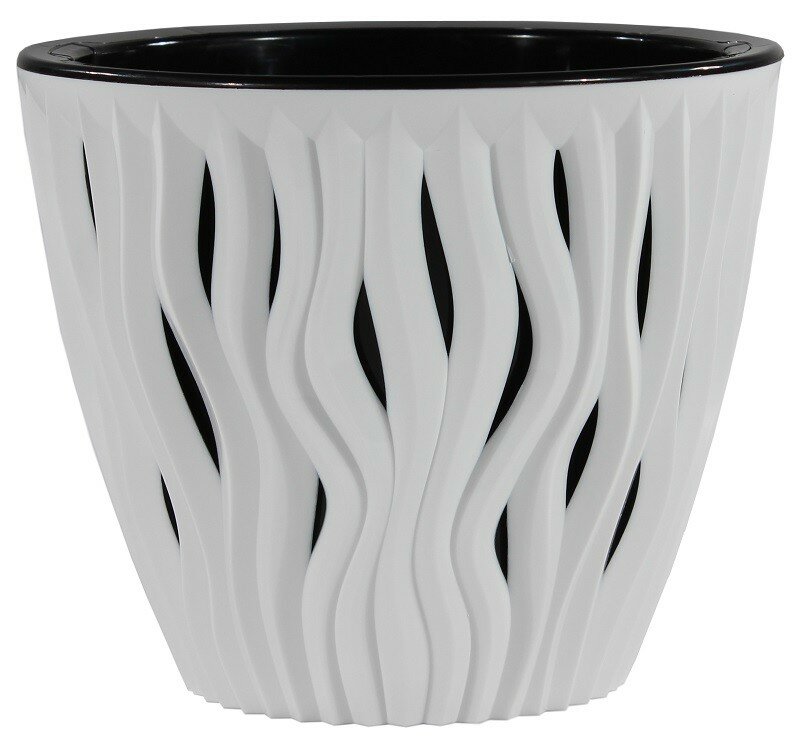 Кашпо Вдохновение 5,7л белый/черный (КШ-8651)
