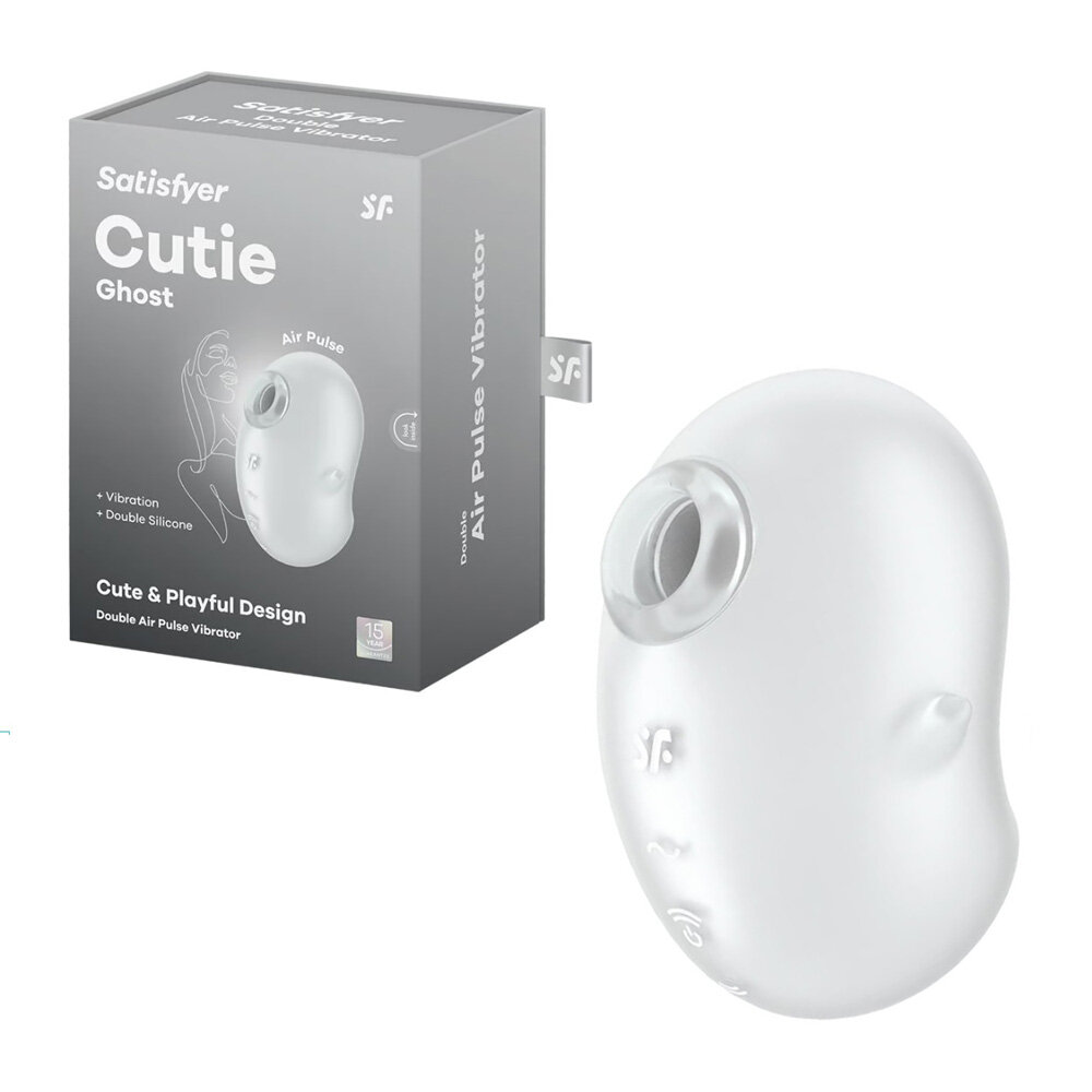 Вибростимулятор Satisfyer "Cutie Ghost", силикон, водонепроницаемый, 12 режимов, белый