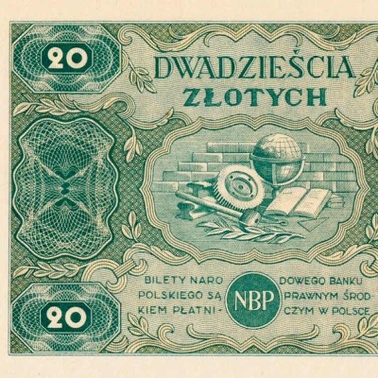 20 злотых 1947 года Польша, сувенирная копия, банкноты и купюры редкие коллекционные