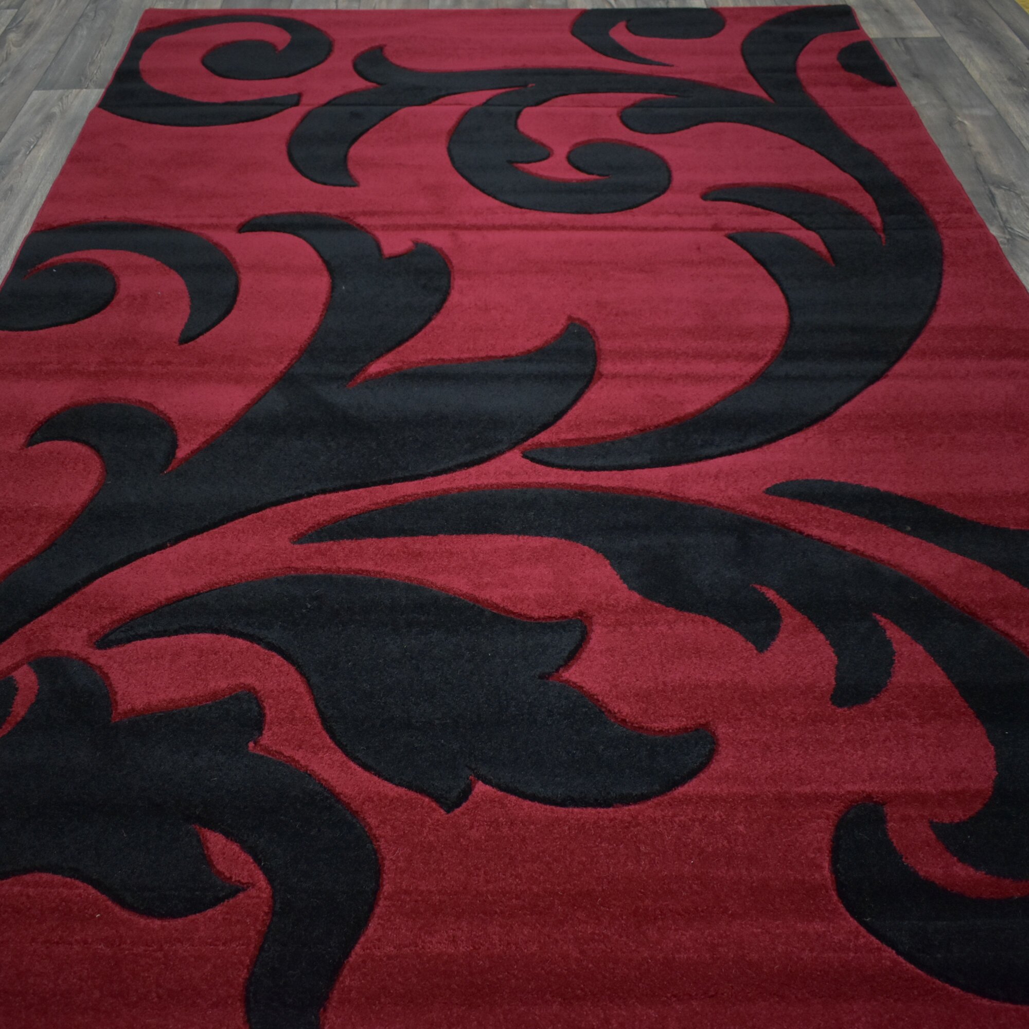 Ковер на пол в гостиную, спальню, детскую, прихожую, рельефный, красный, 6240, прямоугольный, 2*2.45 м, Турция