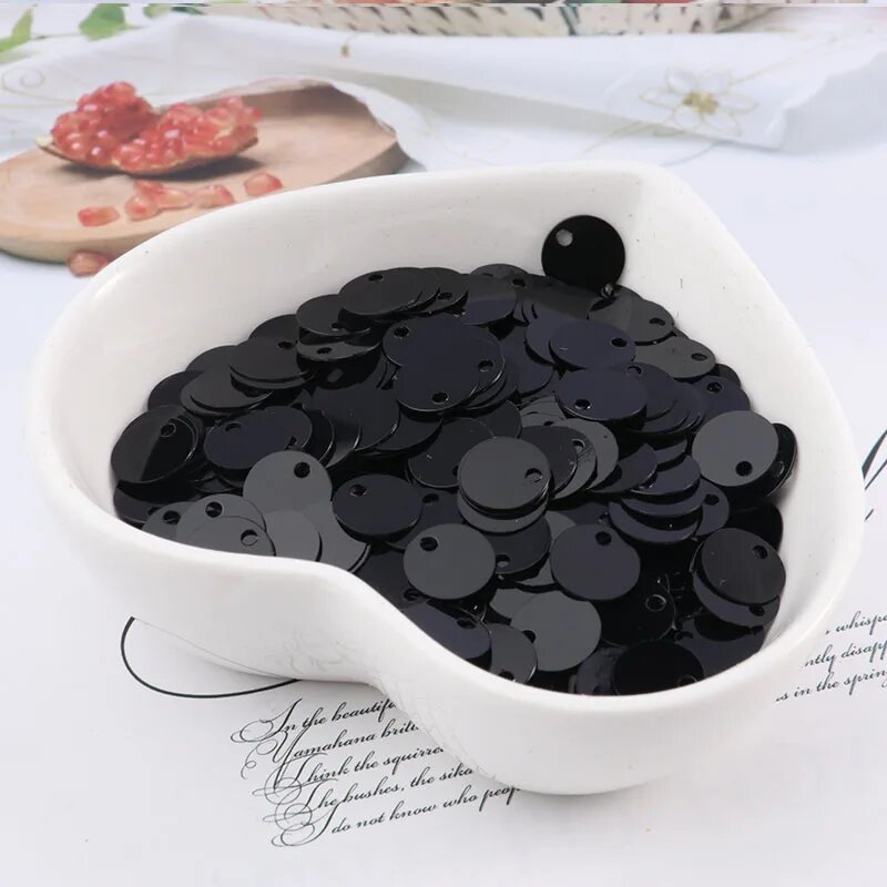 ПВХ блестки 6 мм 10 г (1000 шт.) ipatches Черный, Black