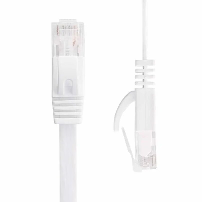 Плоский Ethernet кабель CAT6, Белый, 25cm