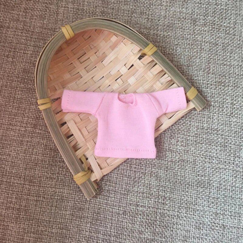 Полосатая футболка для куклы Ob11 Розовый, C (2)