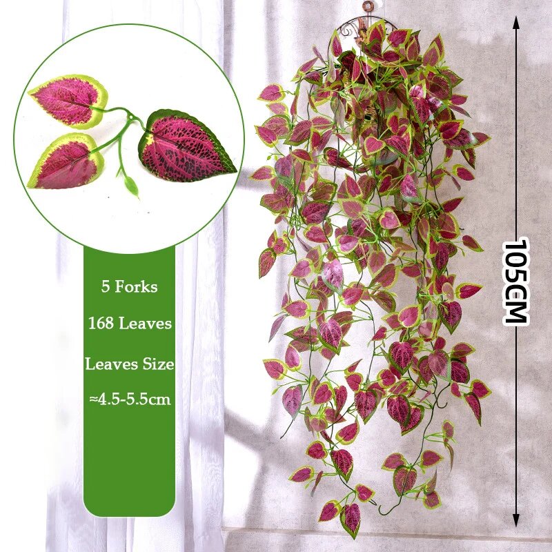 Искусственные лозы винограда Kmitang, 105 см, 5 вилок Розовый, zi su